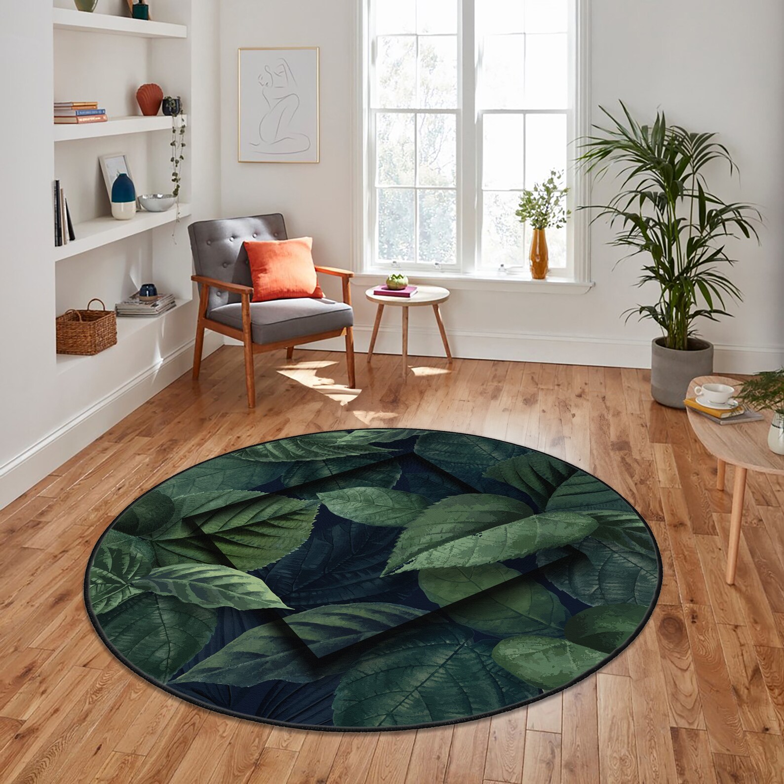 Exotic Leaf Area Rug, Botanical Leaves Rug, Plant Paradise Non Slip ...