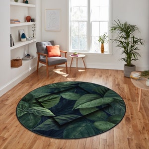 Exotic Leaf Area Rug, Botanical Leaves Rug, Plant Paradise Non-slip ...