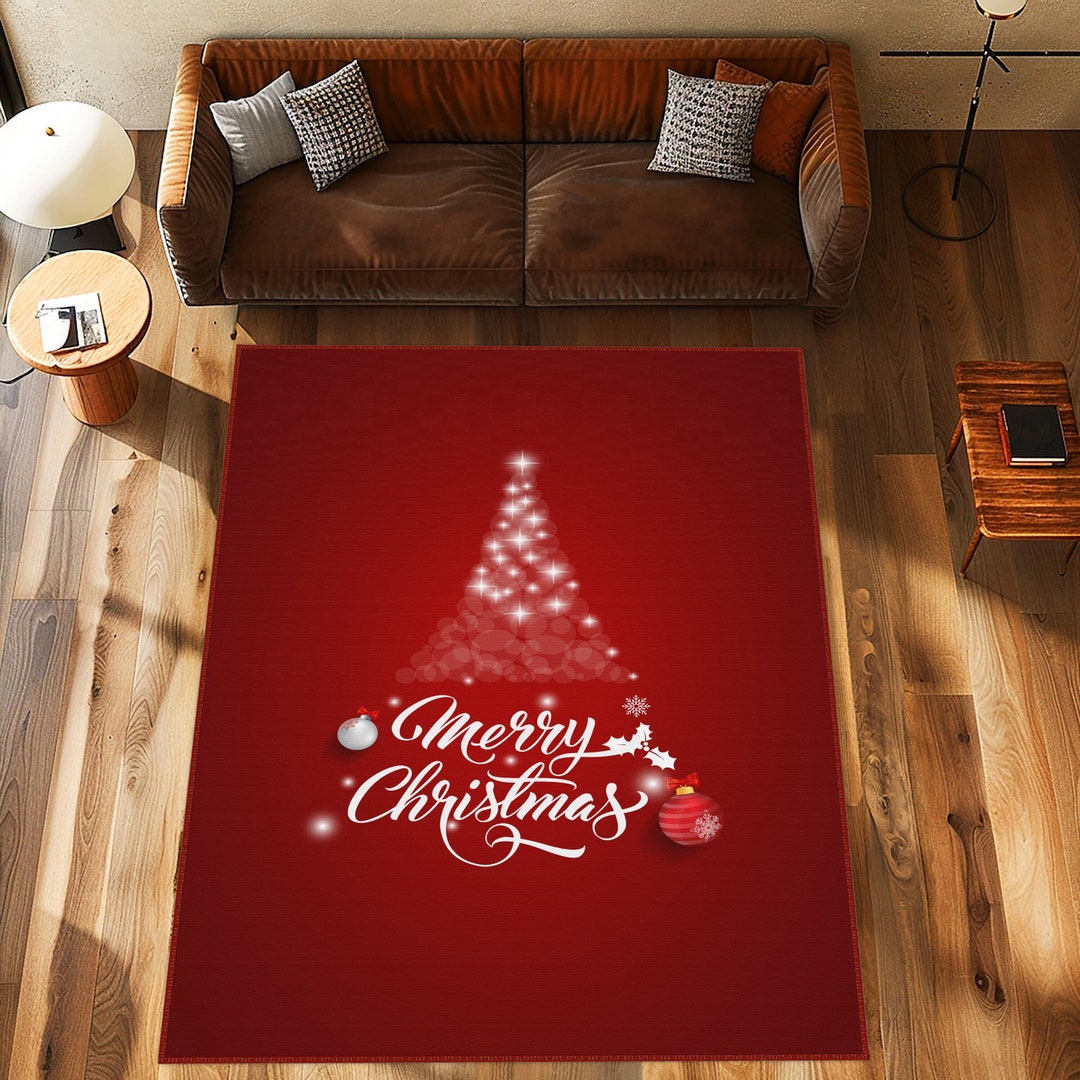 Merry Christmas Rug,christmas Carpet, Christmas Gift Rug, Xmas Carpet ...