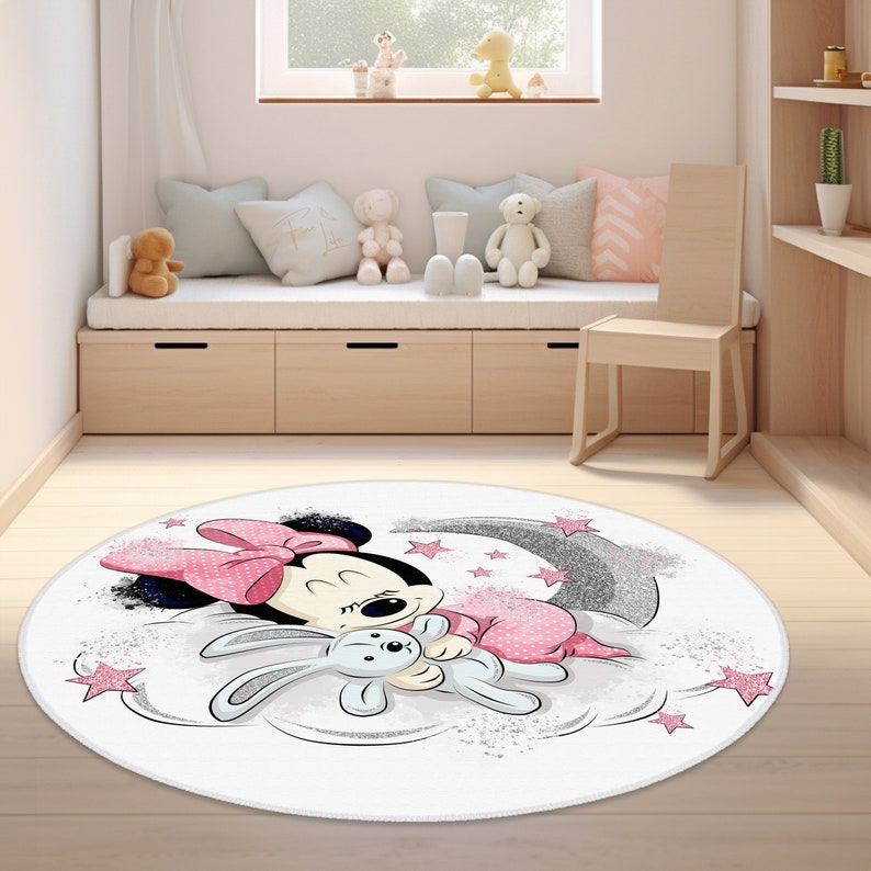 Minnie Mouse Rug,sleeping Minnie Rug,baby Girl Playroom Mat,washable ...