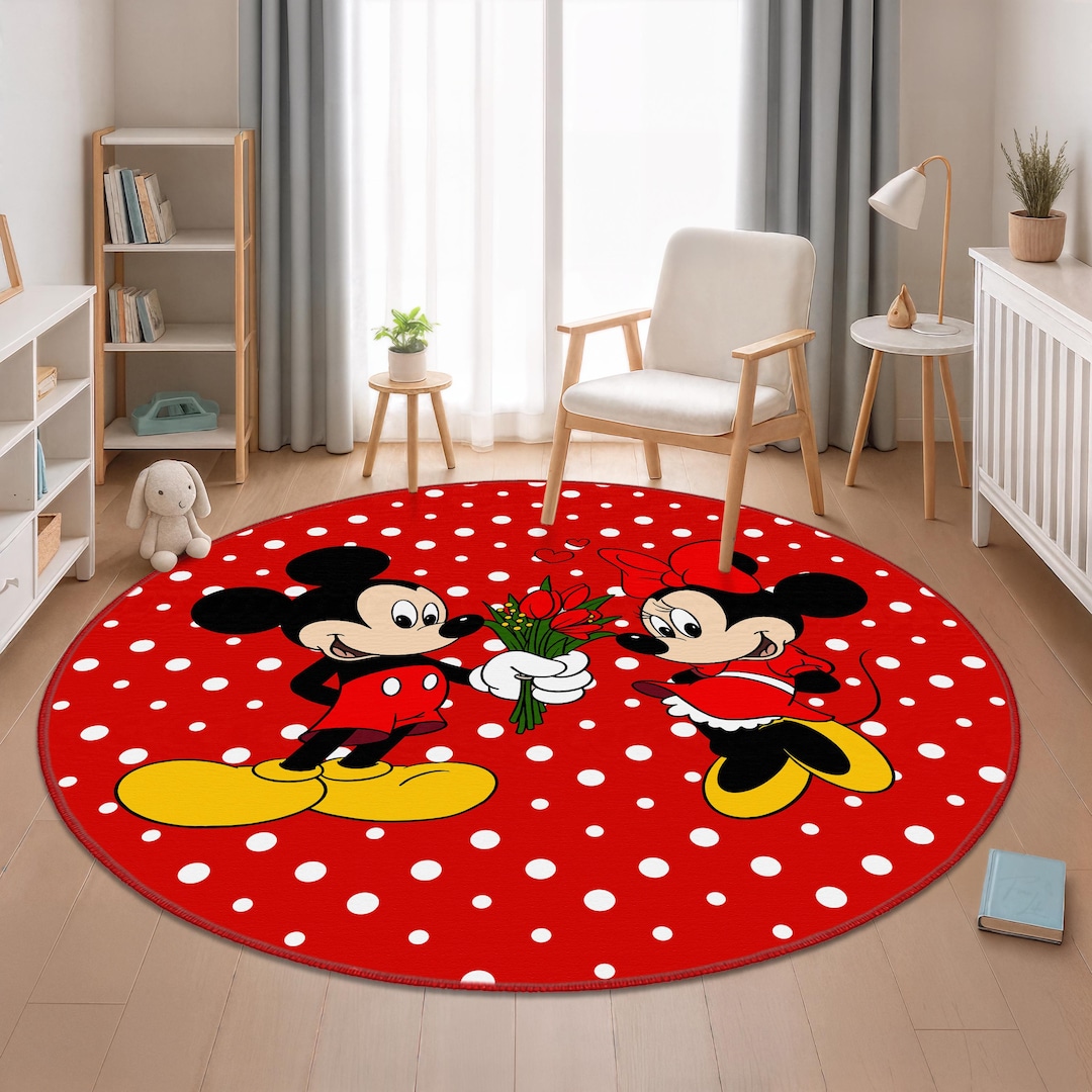 Minnie Mouse Rug, Mickey Mouse Carpets, Baby Playroom Mat, Mickey Mouse ...