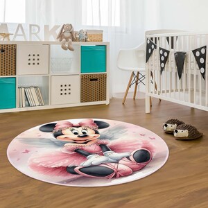 Minnie Mouse Rug, Minnie Rug, Birthday Gift, Kids Bedroom Decor, Pink ...