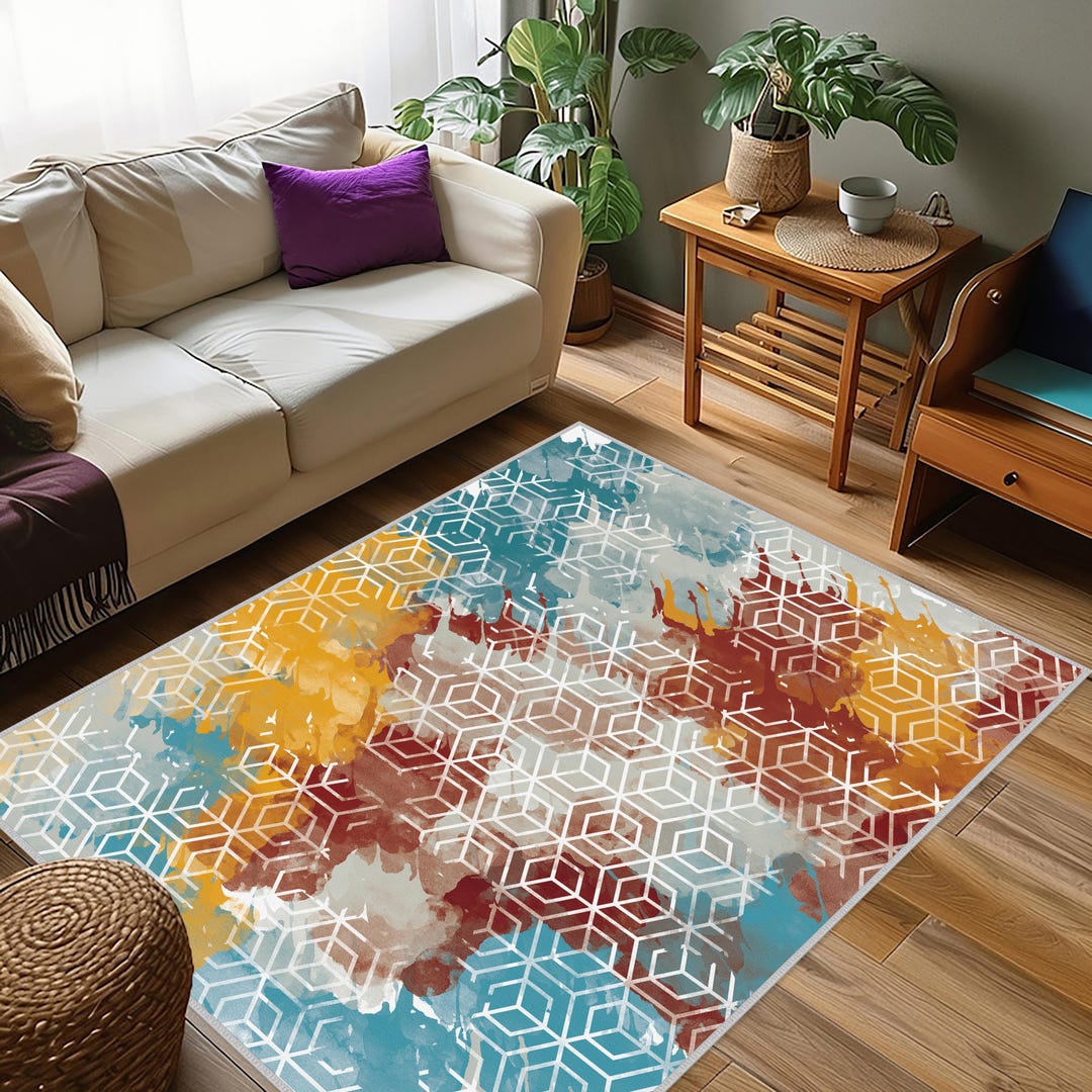 Colorful Rug,3d Printed Rug,oil Painting Print Rug,contemporary Rug ...