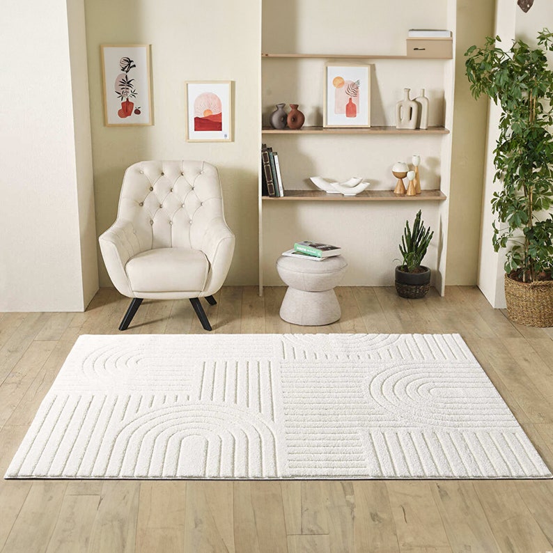 Soft Boho Rugs, Cream Rug for Living Room, Cream Boho Rug, Nordic Area ...