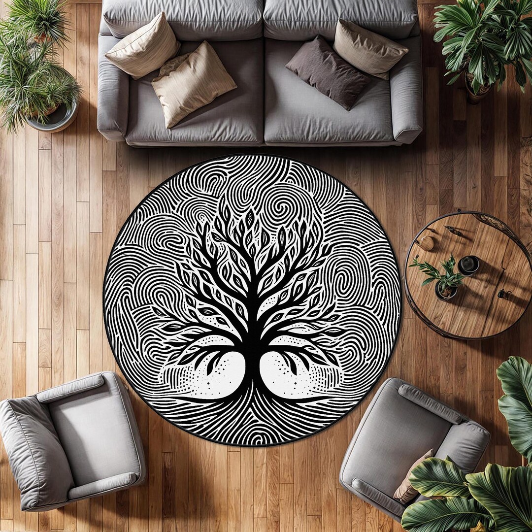 Tree of Life, Tree of Life Rug, Tree of Life Round Rug, Tree of Life ...