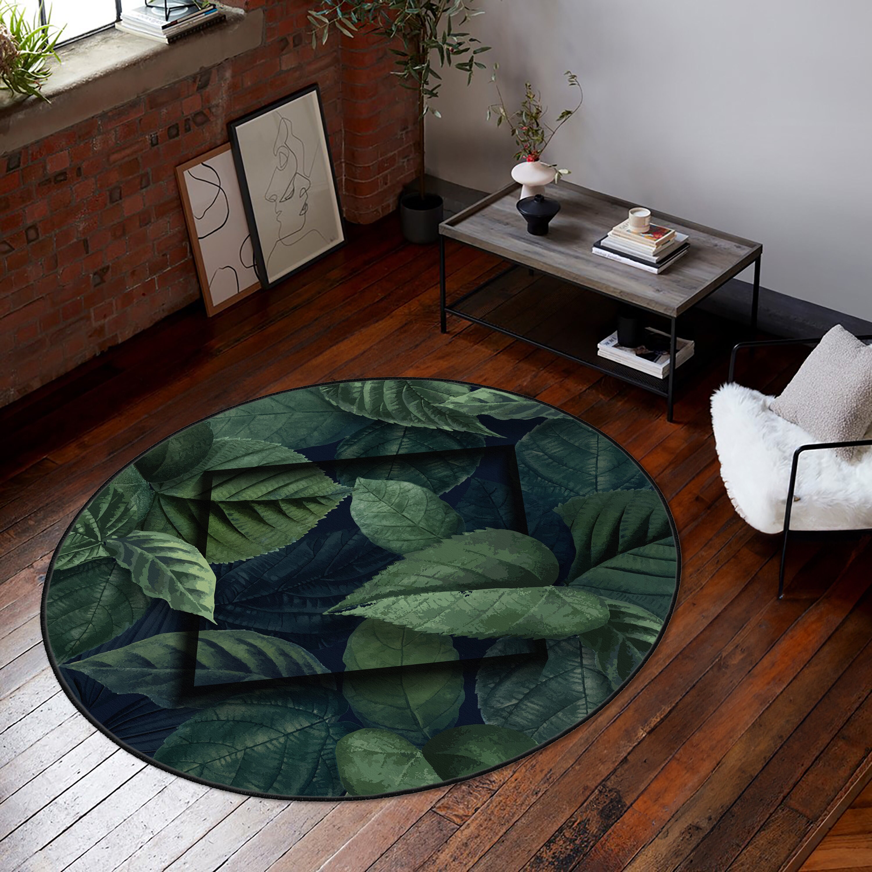 Exotic Leaf Area Rug, Botanical Leaves Rug, Plant Paradise Non Slip ...