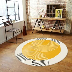 Abstract Round Rug, Onedraw Floor Rug, Decorative Circle Carpet ...