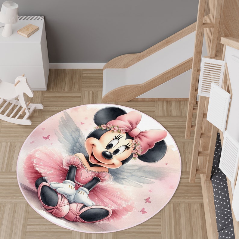 Minnie Mouse Rug, Minnie Rug, Birthday Gift, Kids Bedroom Decor, Pink ...