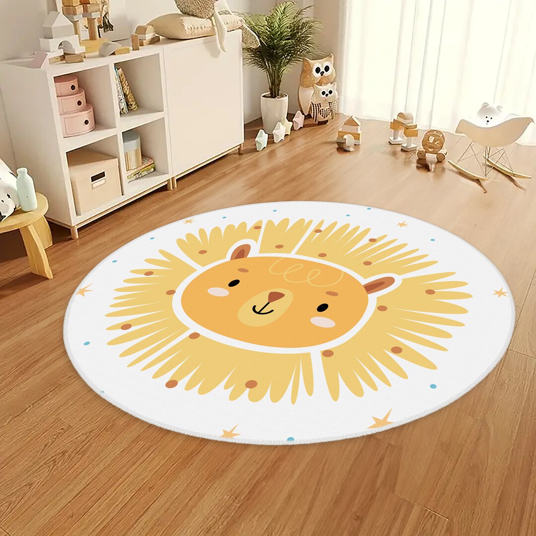 Baby Lion Rug, Custom Kids Carpet, Animal Decor, Cute Lion Baby Rug ...