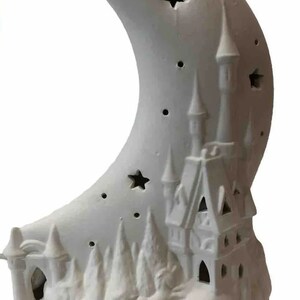 Fantasy - Ceramic - Moon and Castle - Bisque - 9” Tall - Etsy