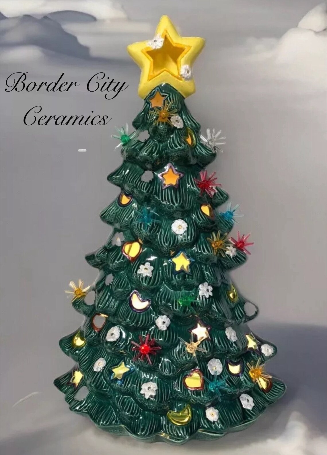 Christmas Trees - Clay Magic - 15” Tall Tree - Finished - Handcrafted ...
