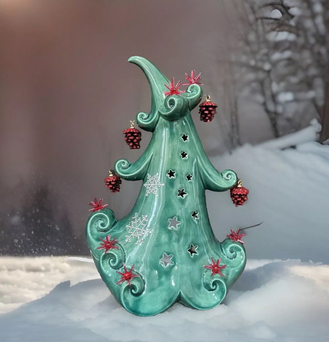 Christmas the JOLLY Tree Christmas Design 12 Tall Mayco Mold Plugs in ...