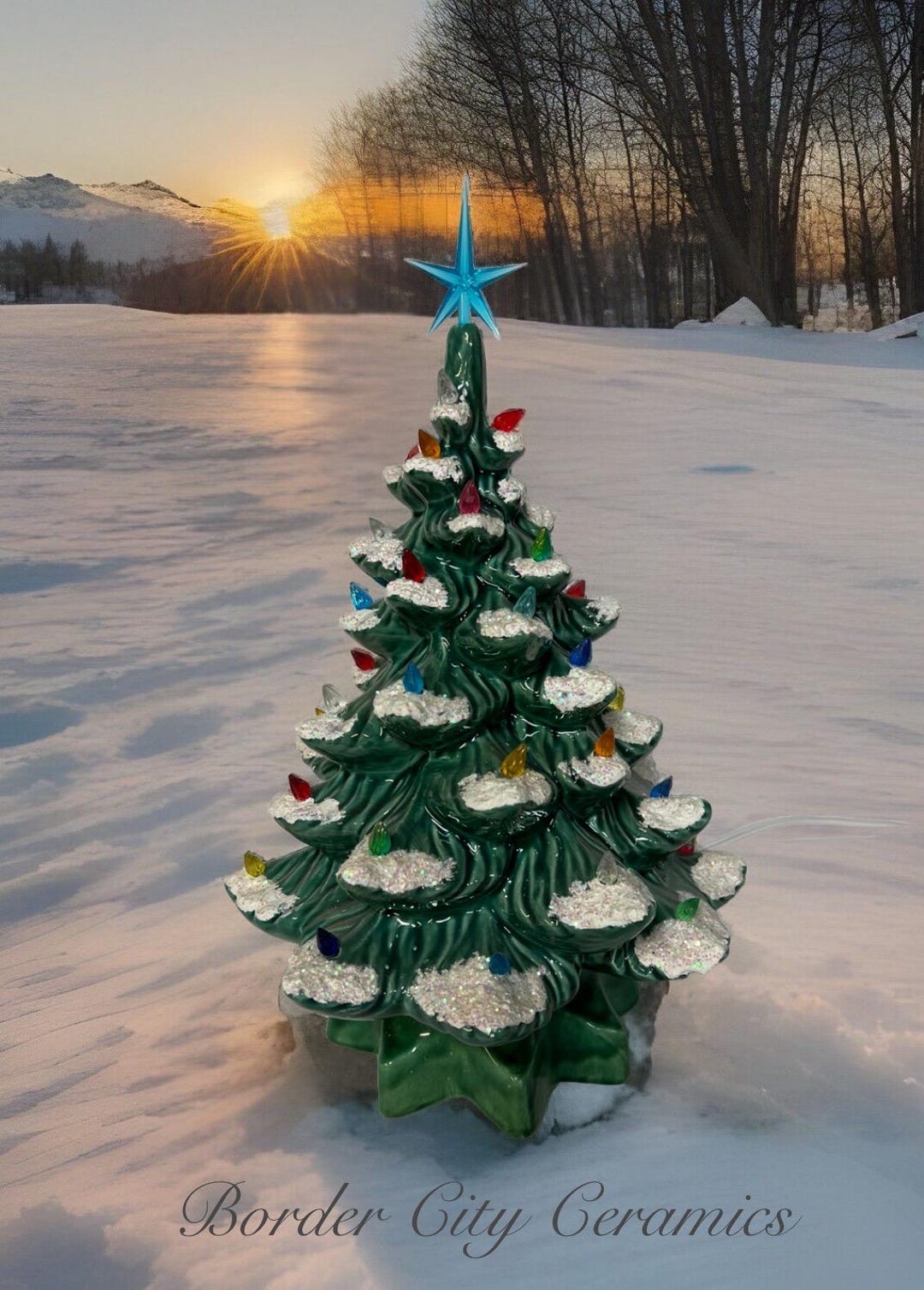 Christmas Trees - Atlantic - Ceramic Christmas Tree - 11” Tall With ...