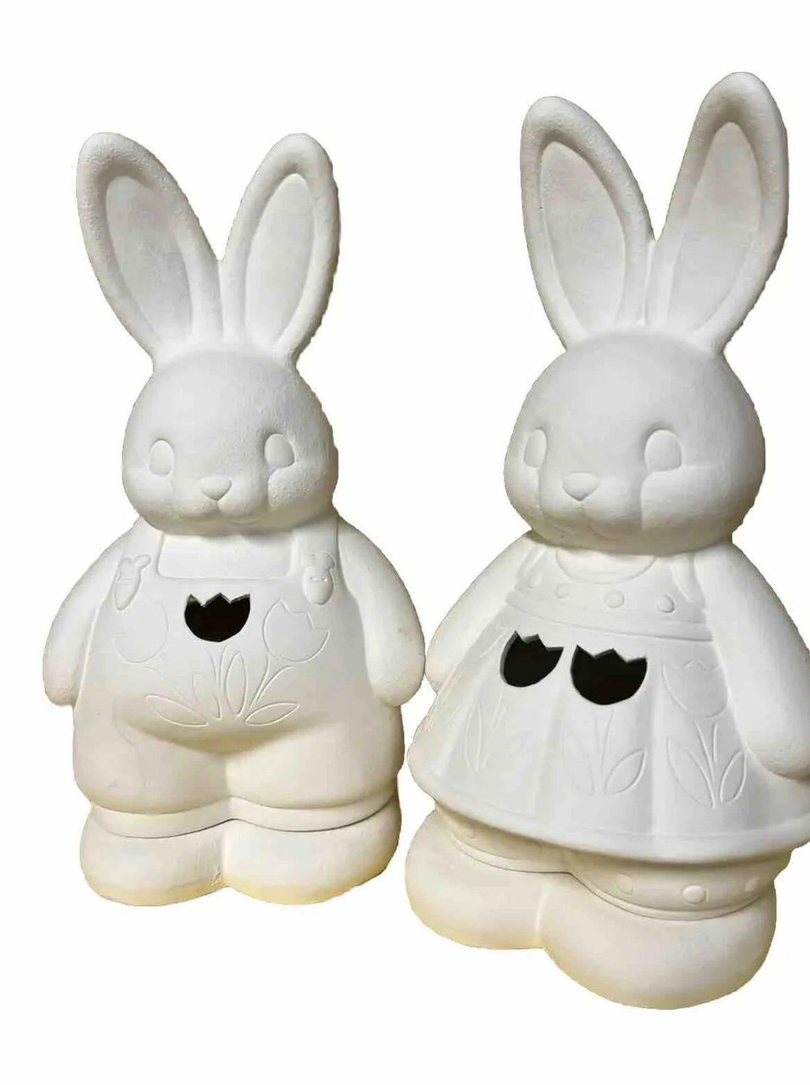 Spring - Clay Magic - Ceramic Bunny Set - “aaron & Alyssa” - Ready to ...