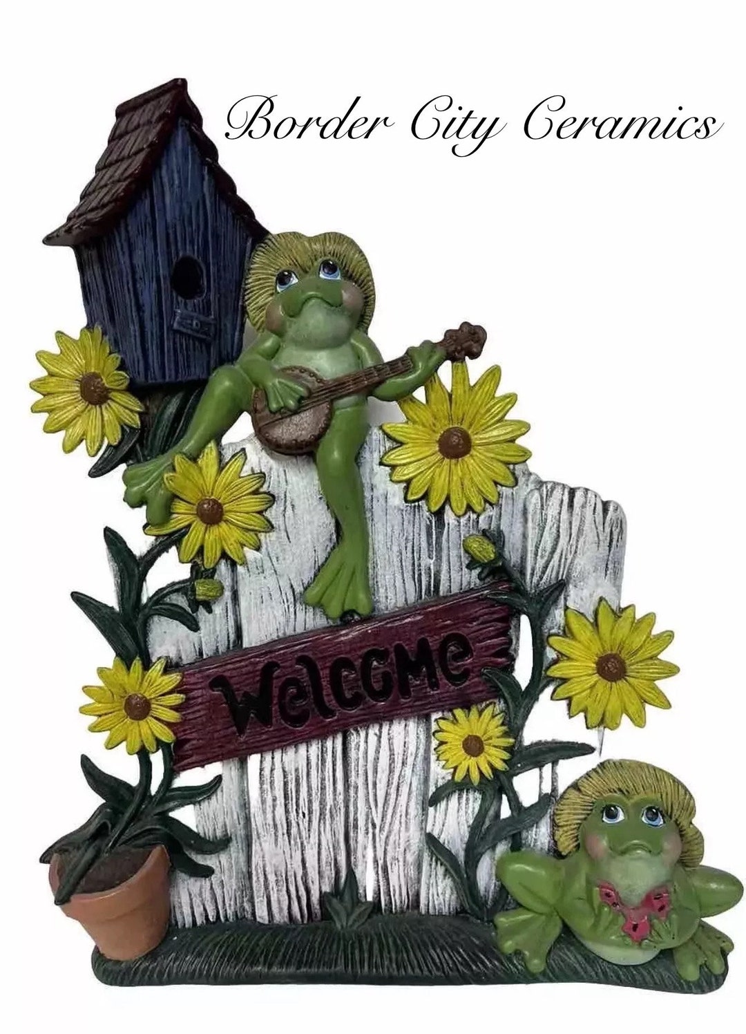 Summer - Ceramic - Welcome Sign With Frogs - Handcrafted - Etsy