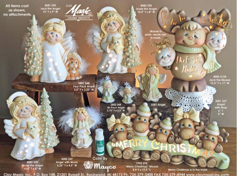 Christmas - Clay Magic - “merry Christmas” Moose - 1990 - Cut Out ...