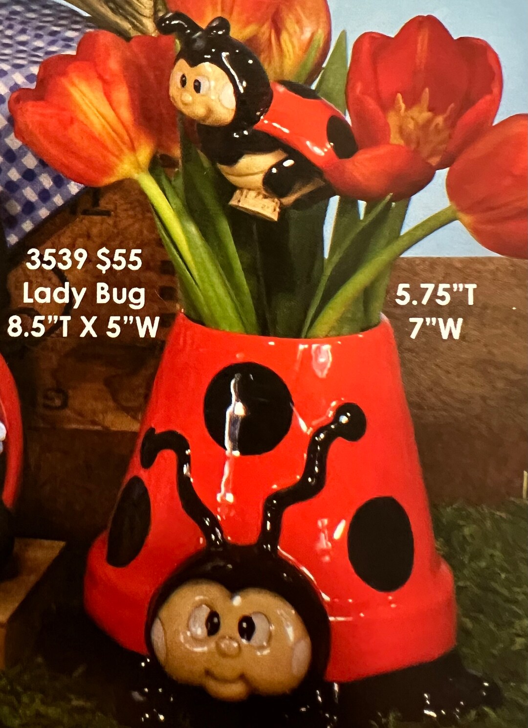 Planter - Clay Magic - Ladybug - Planter - 3539 - Ready-to-paint ...