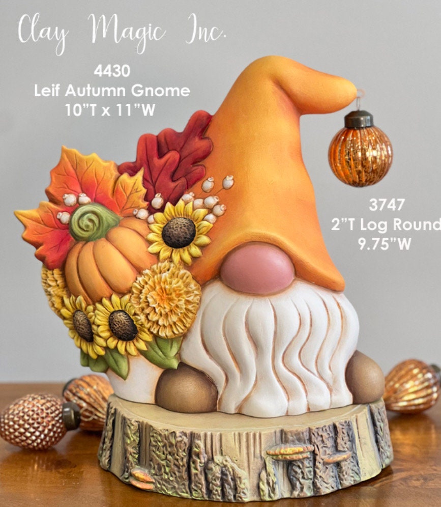 Gnomes - Clay Magic - “leif” the Autumn Gnome - 4430 - 10” Tall - Ready ...
