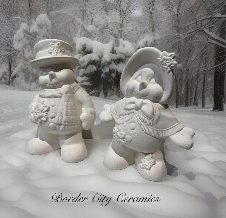 Christmas - Clay Magic - Snowman Set - 1417 & 1418 - Ready to Paint- 10 ...