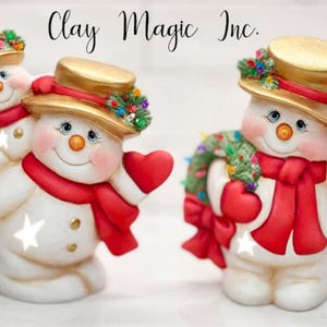 Christmas - Clay Magic - Snowman W/wreath - 4395 - Ready to Paint ...