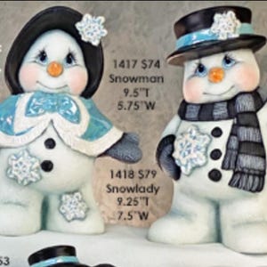 Christmas - Clay Magic - Snowman Set - 1417 & 1418 - Ready to Paint- 10 ...