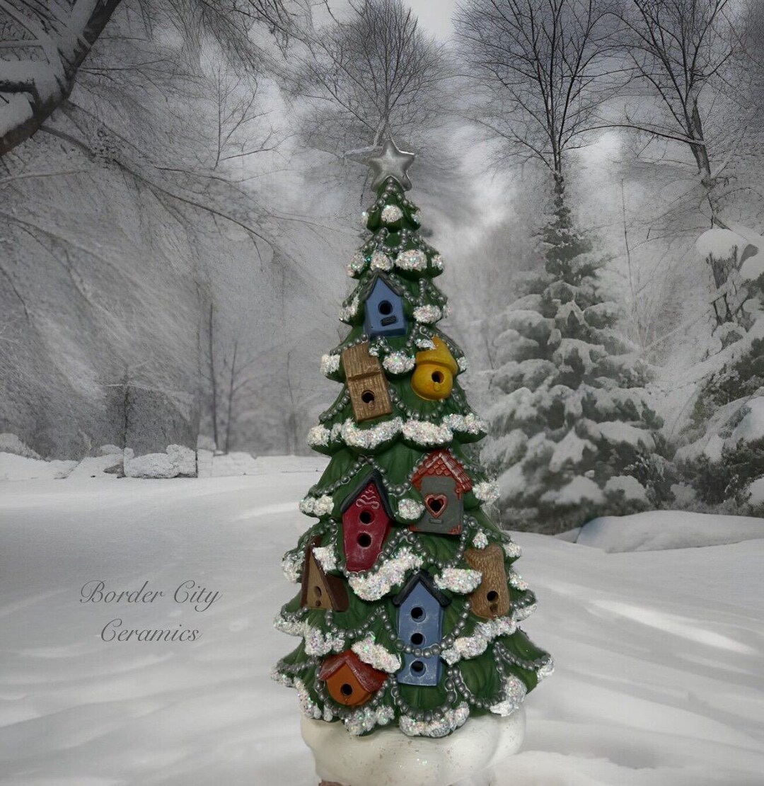 Christmas Trees - Kimple - Ceramic Birdhouse Christmas Tree 12” Tall ...