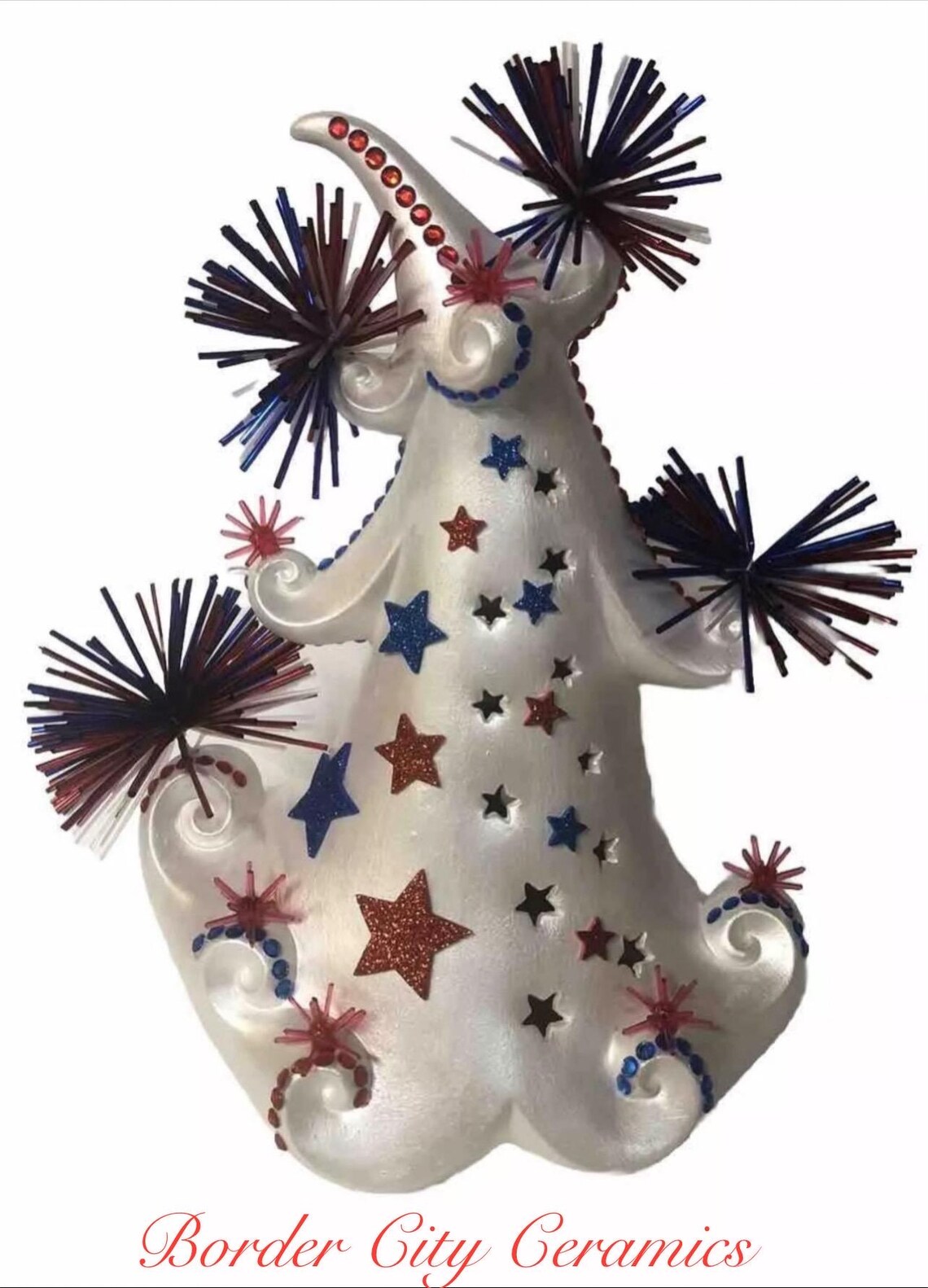 Christmas the JOLLY Tree 12 Tall Patriotic Design Mayco Mold Plugs in ...