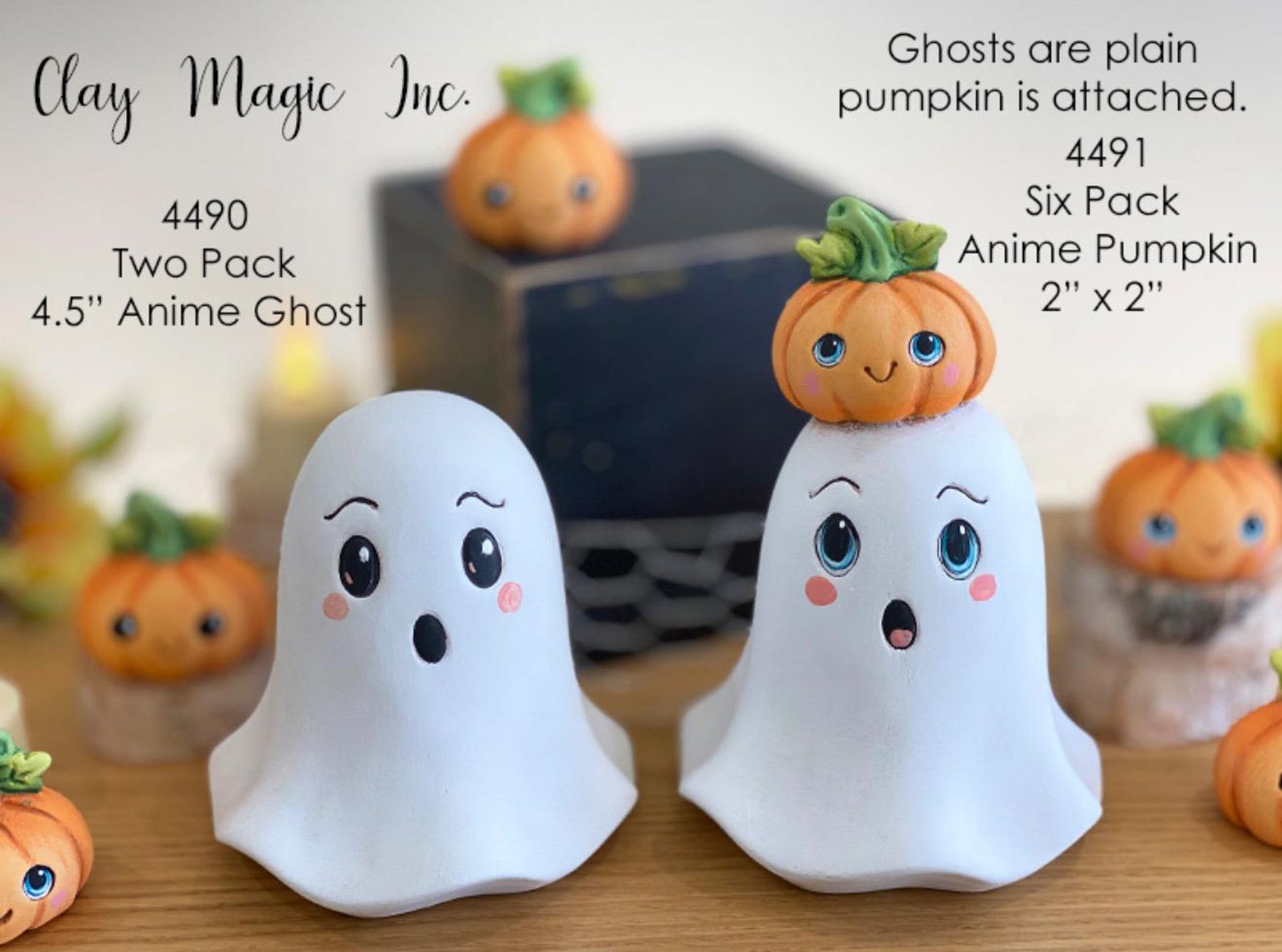 Halloween - Clay Magic Ghost W/pumpkin - 4490 & 4491 (2pk) - Ready to ...