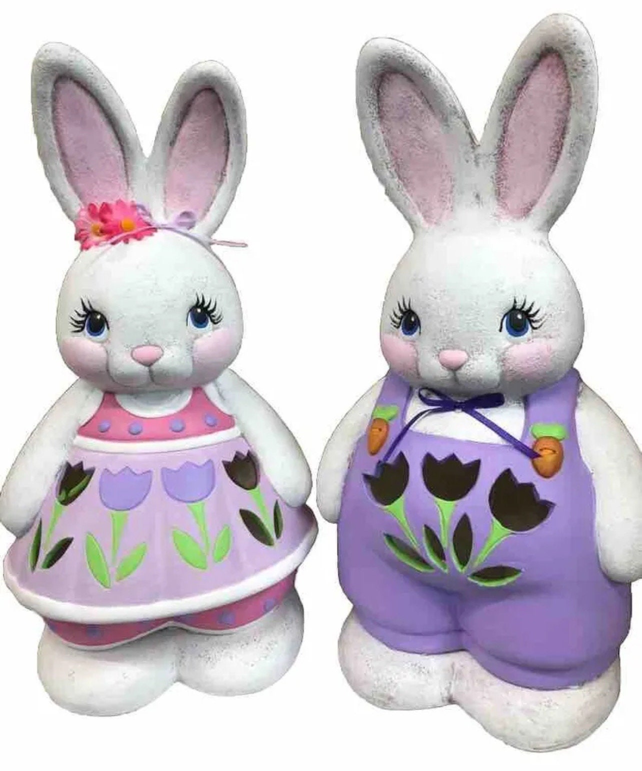 Spring - Clay Magic - Ceramic Bunny Set - “aaron & Alyssa” - Ready to ...