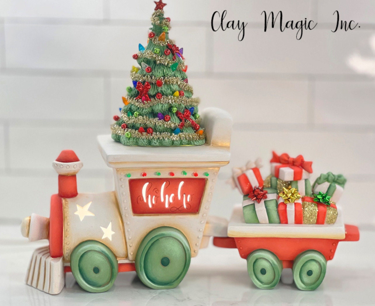 Trains Clay Magic Choo Choo W/hopper 4397 4398 Handcrafted Christmas W ...