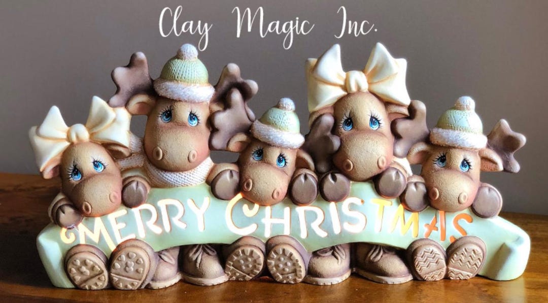 Christmas - Clay Magic - “merry Christmas” Moose - 1990 - Ready to ...