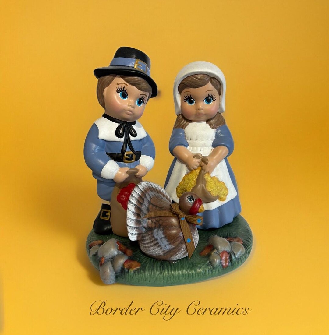Fall - Pilgrim Set W/turkey & Base - Handcrafted - Finished - Ready to ...