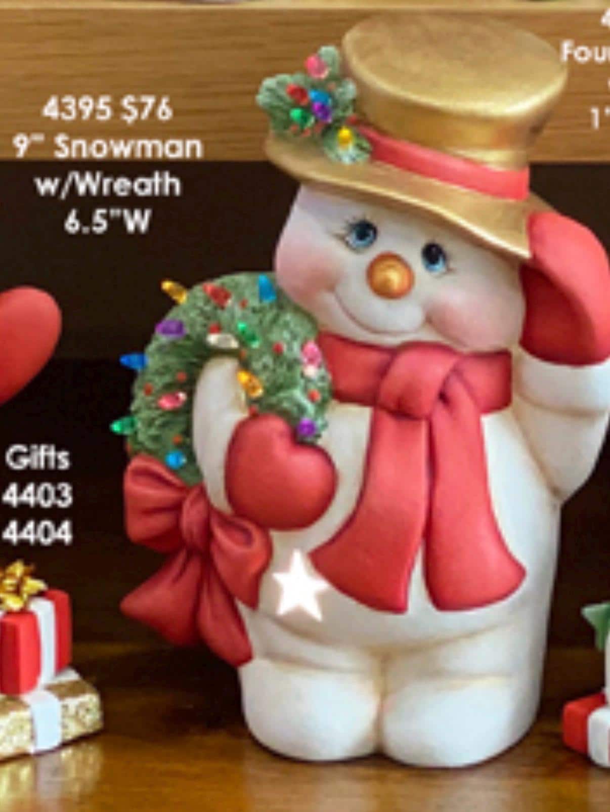 Christmas - Clay Magic - Snowman W/wreath - 4395 - Ready to Paint ...