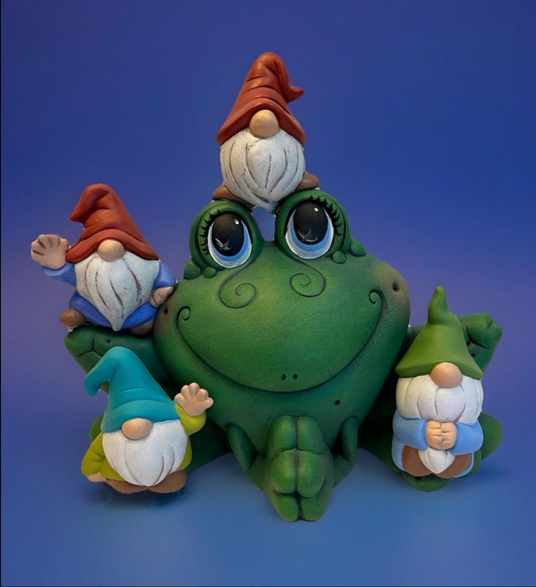 Spring - Clay Magic - “polly Wog Frog W/gnomies” - 4111 - Finished ...