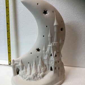 Fantasy - Ceramic - Moon and Castle - Bisque - 9” Tall - Etsy