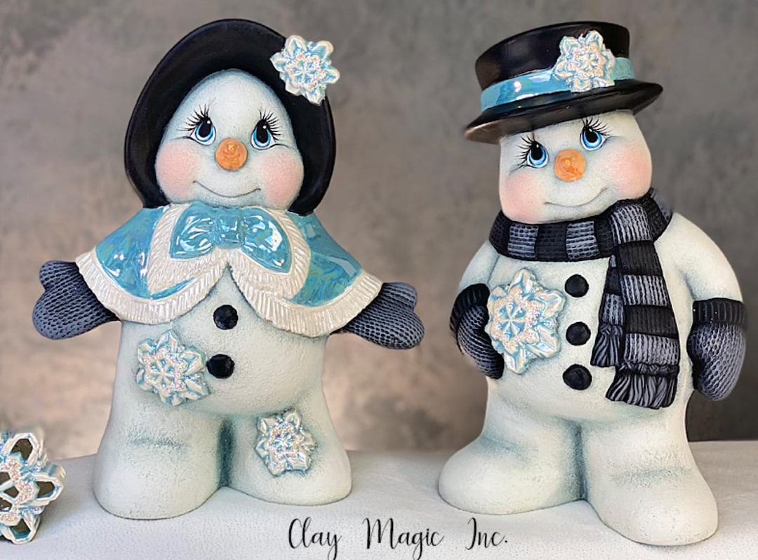Christmas - Clay Magic - Snowman Set - 1417 & 1418 - Ready to Paint- 10 ...