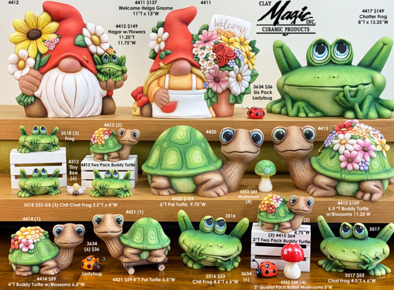 Spring - Clay Magic - “buddy Turtle”- 4”- 4414 - Ready to Paint ...