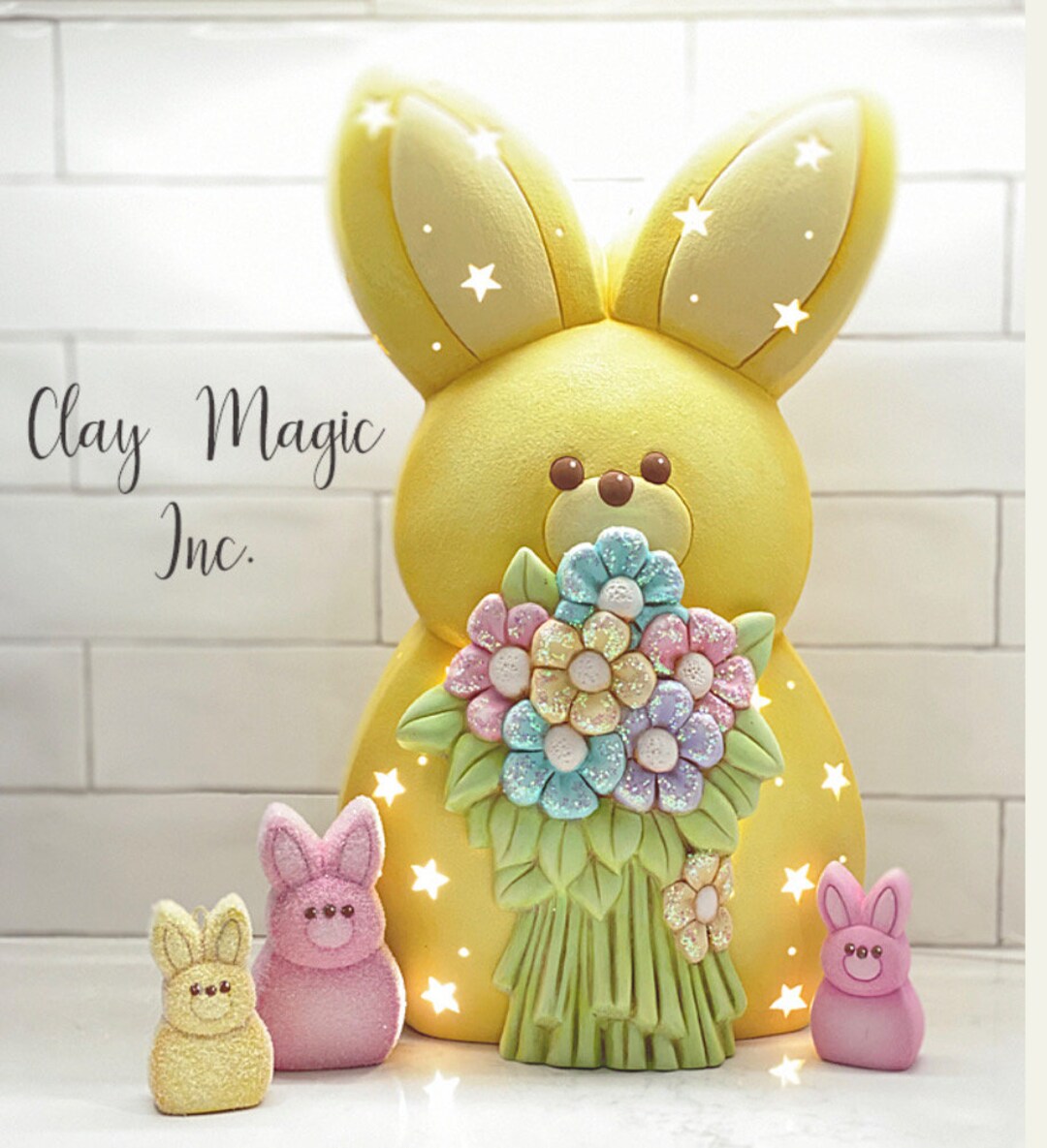 Easter - Clay Magic - 4295 & 4300 - Ceramic Easter Bunny W/ Large ...