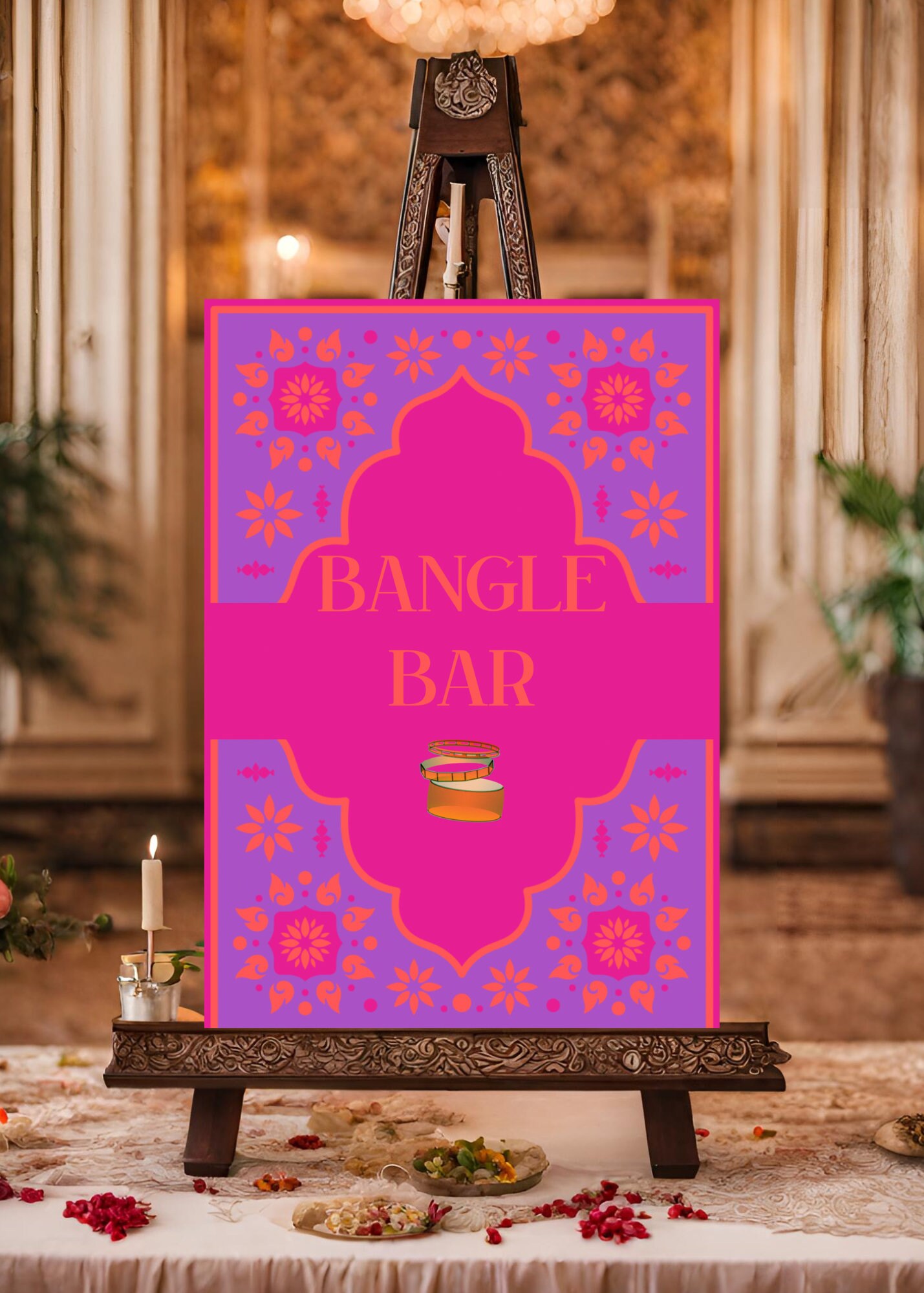 SEVEN Mehndi Welcome Sign, Dholki Welcome Sign,mendhi Decor, Sangeet ...