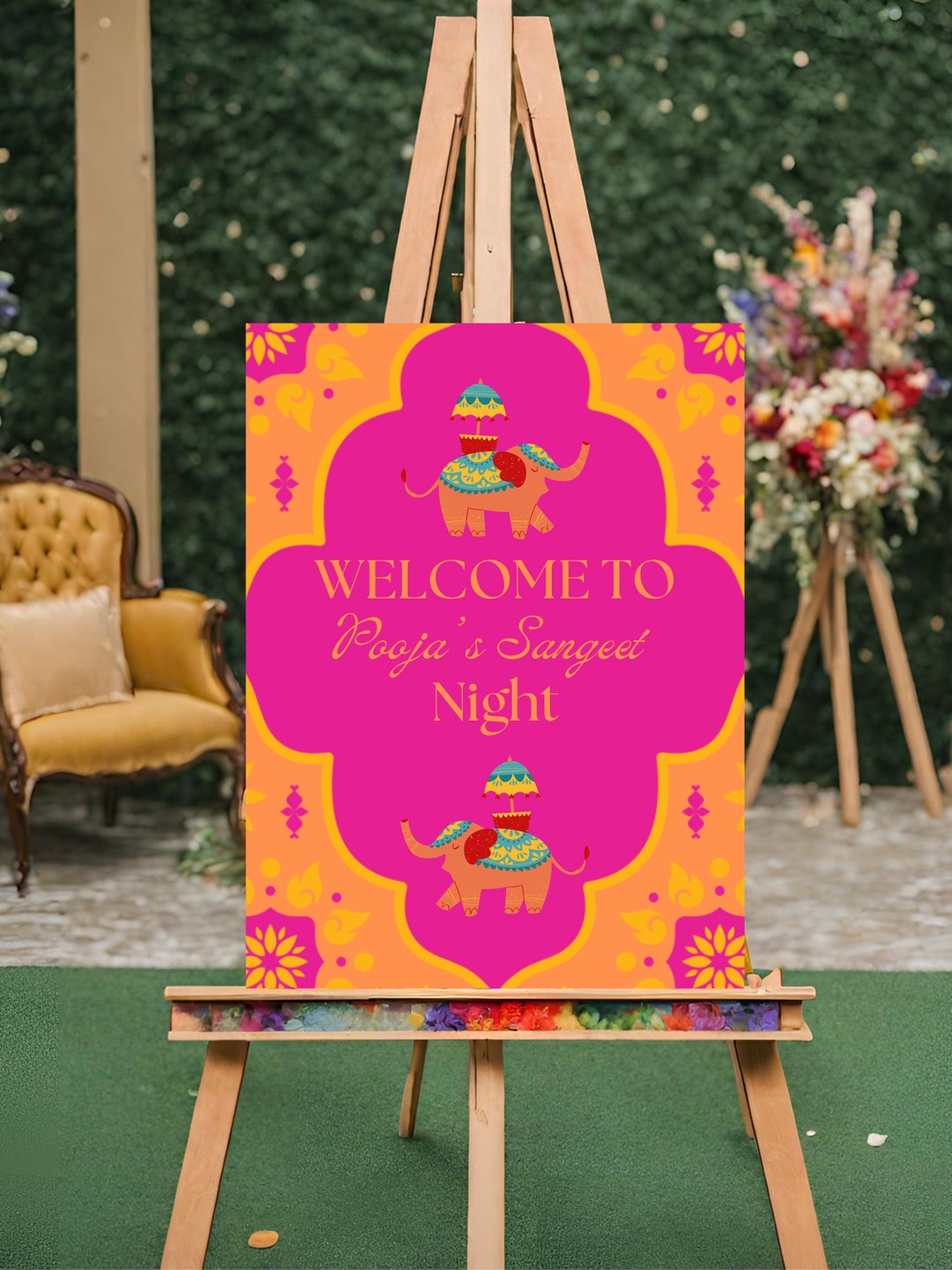 SEVEN Sangeet Signs, Mehndi Welcome Sign, Dholki Welcome Sign,haldi ...