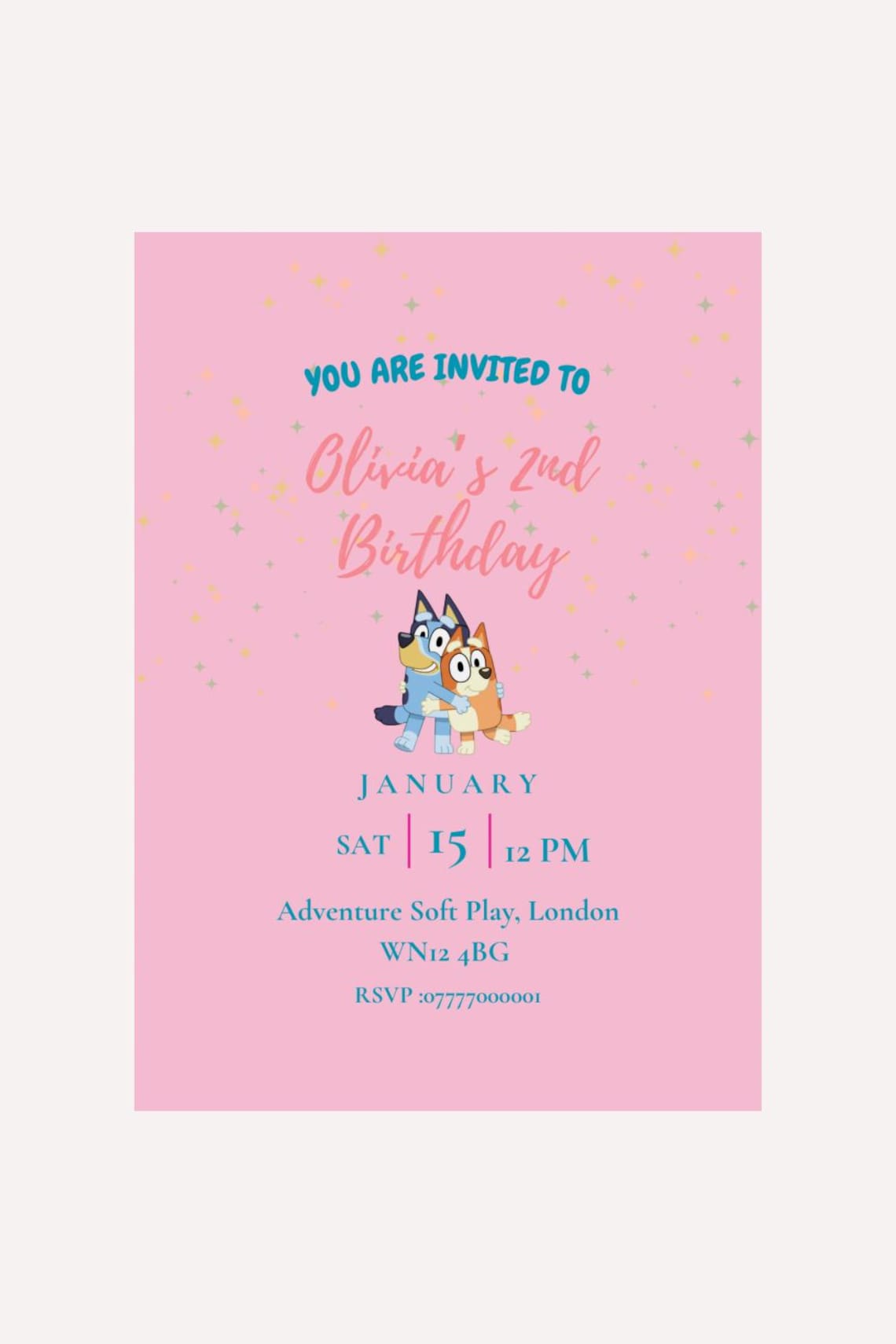 Editable Bluey Birthday Party Invitations Printable Digital Kids ...
