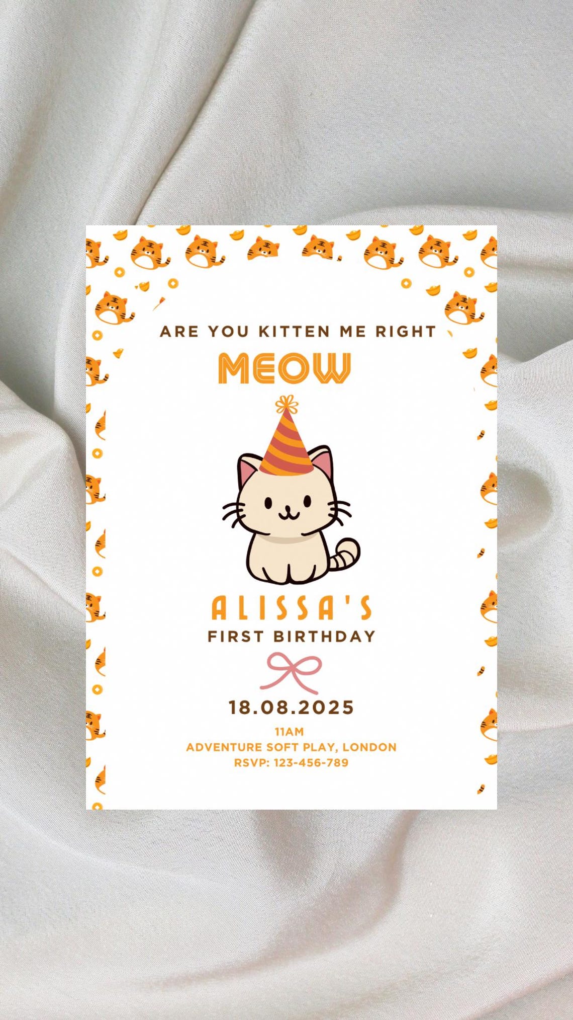 Kitty Cat Birthday Invitation Purrfect Party Invite Template Are You ...