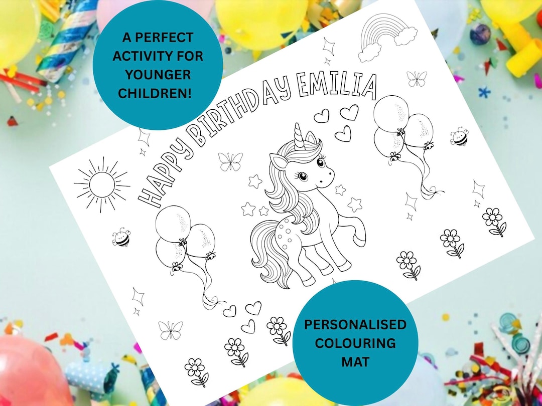 Birthday Colouring Placemat Printable | Birthday Colouring Parties ...