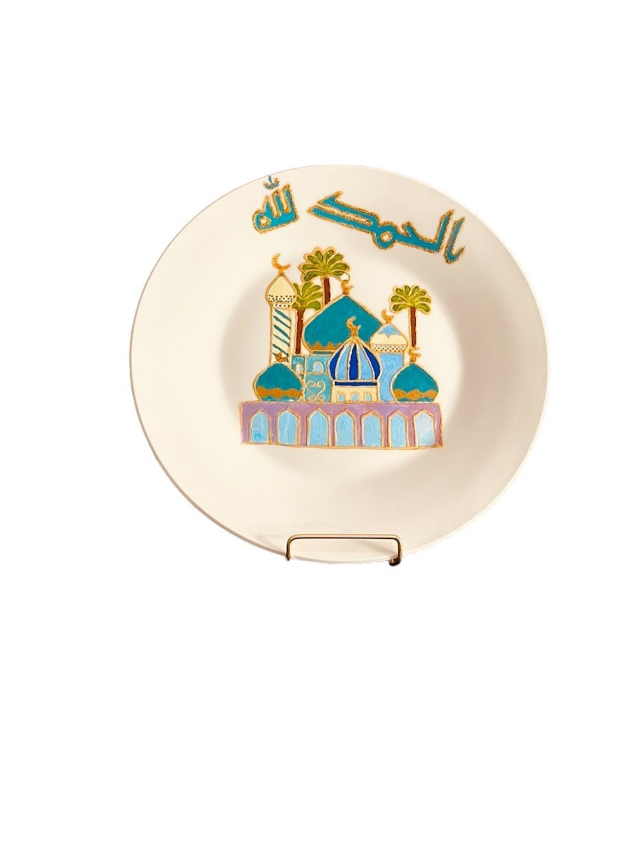 Plat Art Gift, Beautifully Painted, Blue Mosque, Aribic Gift, Ramadan ...