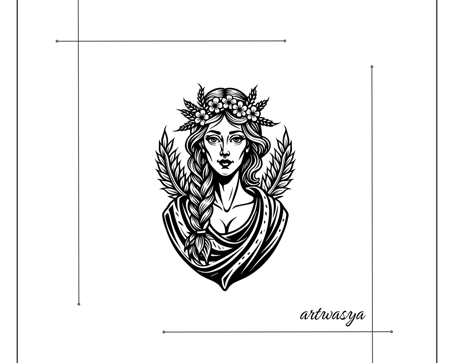 Demeter Tattoo Design Digital Print High Resolution Download Files PNG ...