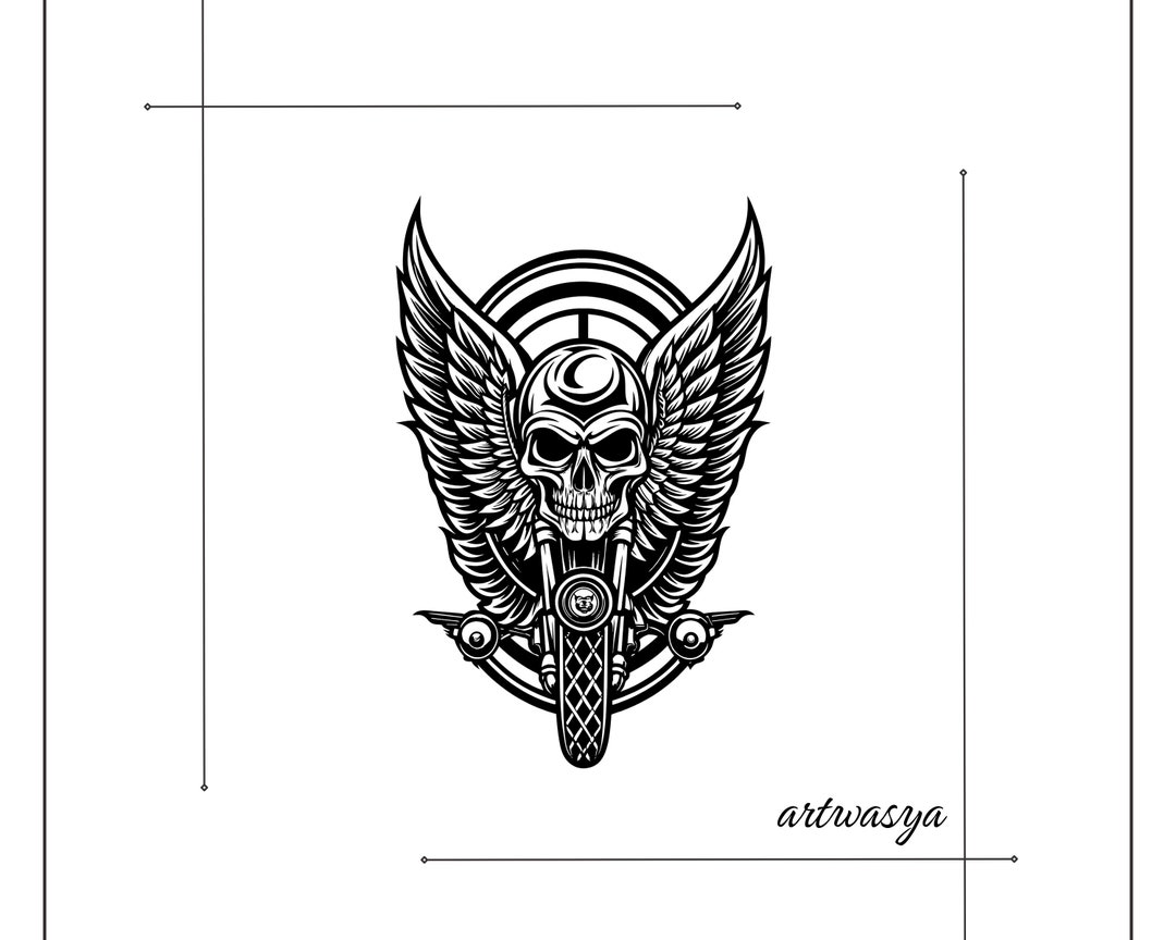 Motorcycle Tattoo Design Motorcycle Tattoo Design With Skull Influences ...