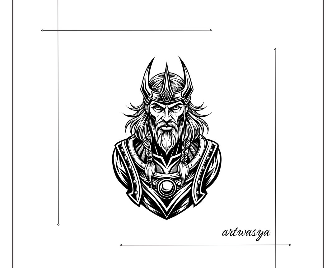 Thor Tattoo Design Digital Print High Resolution Download Files PNG ...
