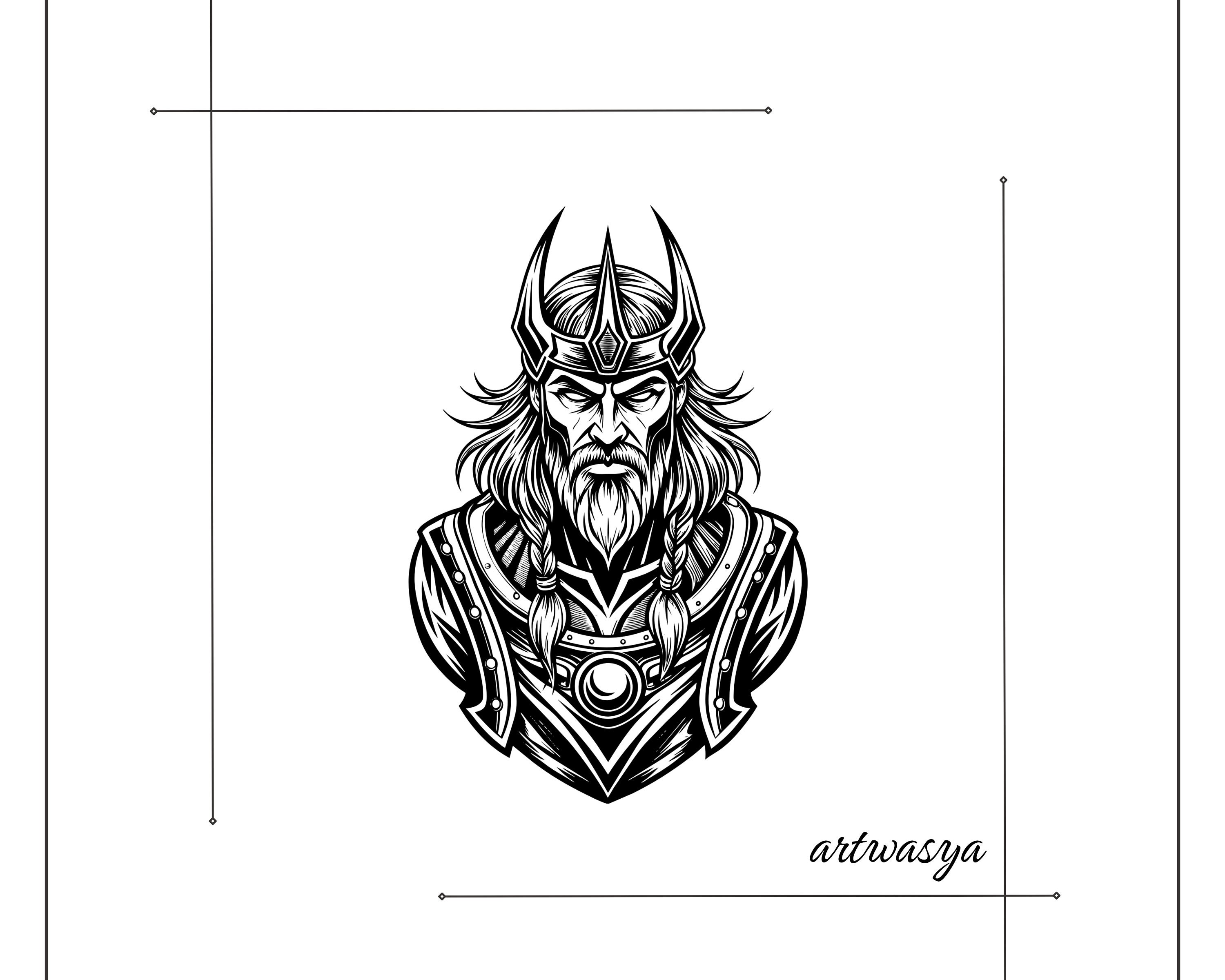 Thor Tattoo Design Digital Print High Resolution Download Files PNG ...