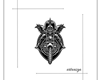 Motorcycle Tattoo Design Motorcycle Tattoo Design With Vikings ...