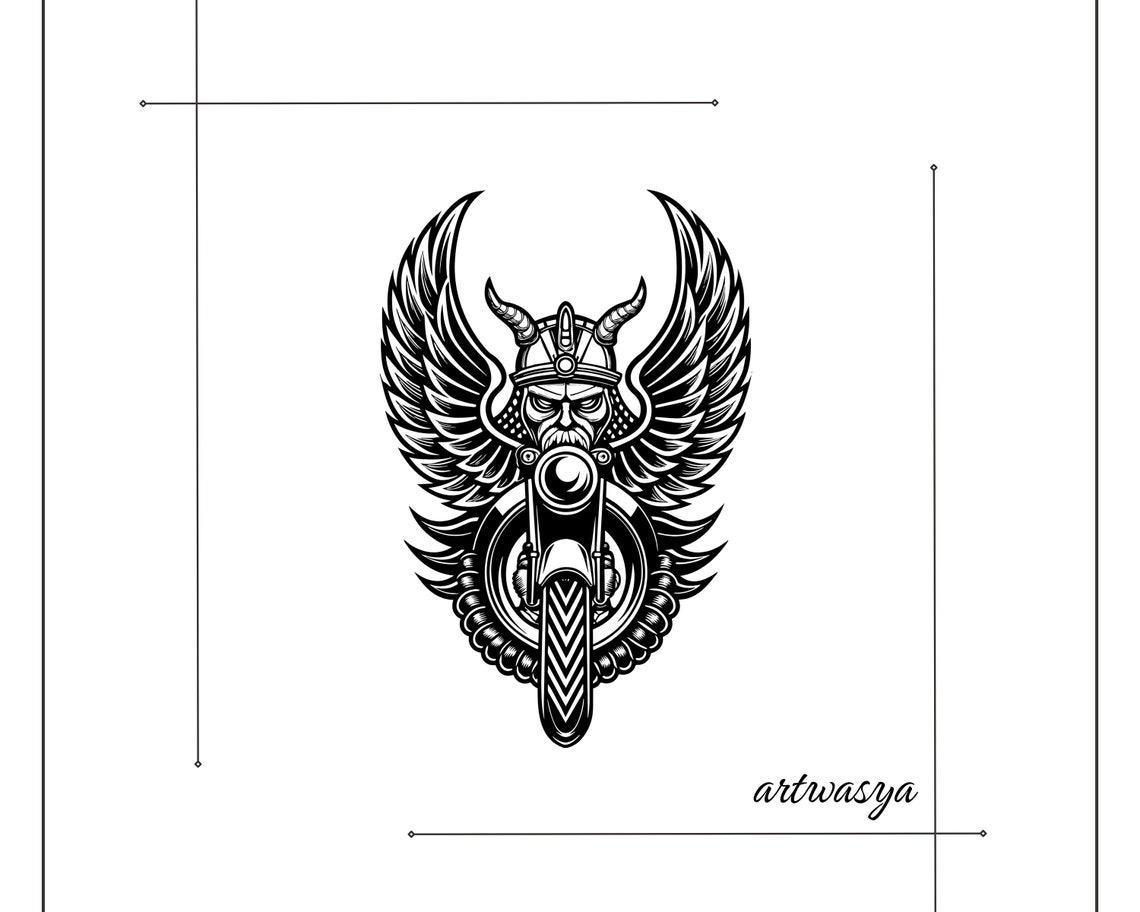 Motorcycle Tattoo Design Motorcycle Tattoo Design With Vikings ...